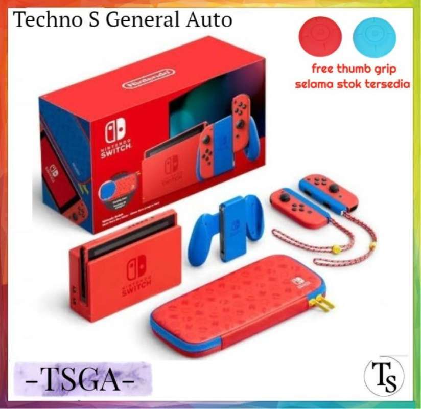 Promo Nintendo Switch Console Neon Mario Red Blue Edition Bundle New V2 ...