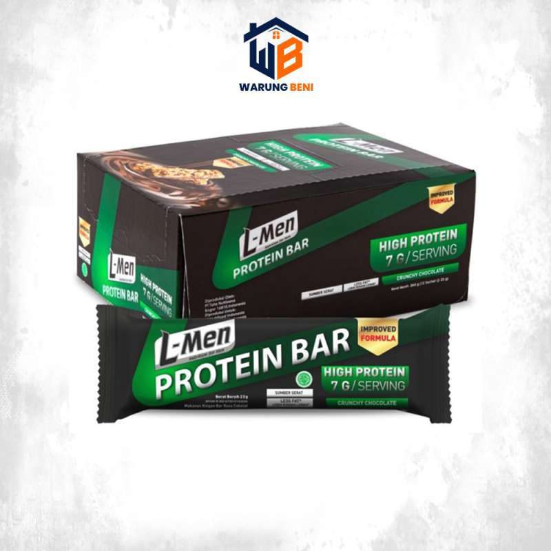 Jual L-Men Protein Bar Crunchy Chocolate 12 Sch (7g Protein / Serving ...