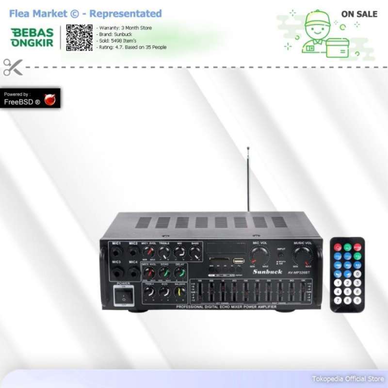 Promo Sunbuck Bluetooth EQ Amplifier Karaoke FM 2000W - AV-MP326BT ...
