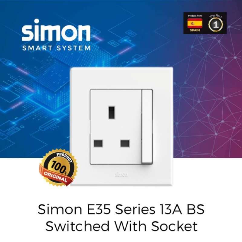 Jual Simon E35 Series 13A BS Switched Socket - White di Seller ...
