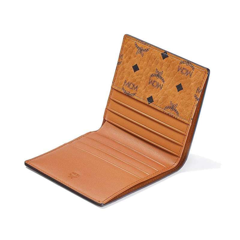 Jual Mcm Mini Bifold Card Wallet Visetos Original Cognac Di Seller ...