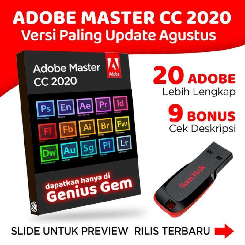 Jual Adobe Master Collection Cc 2020 Usb Version + Bonus 9 Software Di ...