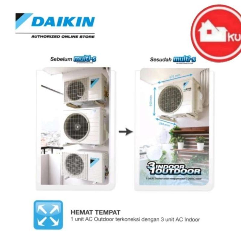 Jual Ac Daikin Multi S 3 Koneksi Inverter 1pk + 1pk + 1pk Di Seller Rumahku Official Store ...
