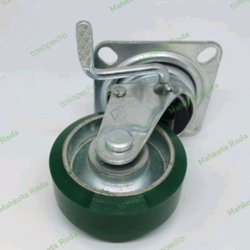 Promo Roda Pu Hijau Endo 3 inch Rem Diskon 23% di Seller Vexana Jaya ...