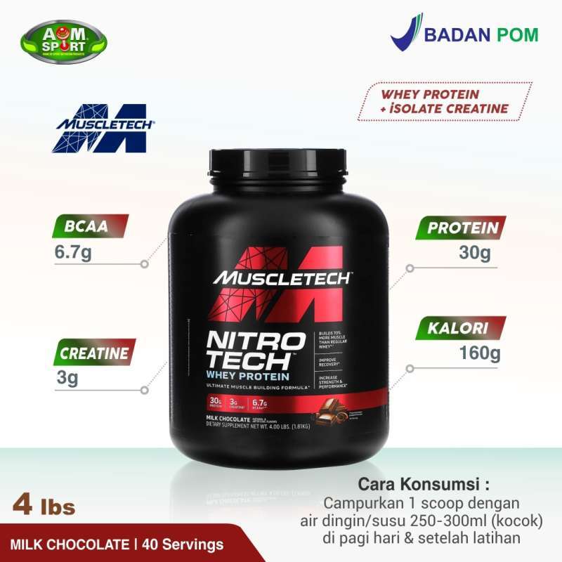 Jual Muscletech Nitrotech Whey Protein 4 Lbs / Nitro Tech Performance Di Seller Twocare Official ...