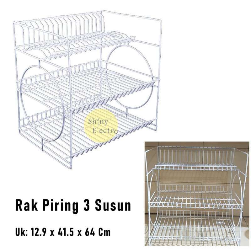 Promo Rak Piring 3 Susun Tiga Tingkat Piring Mangkok Gelas Sendok Garpu ...