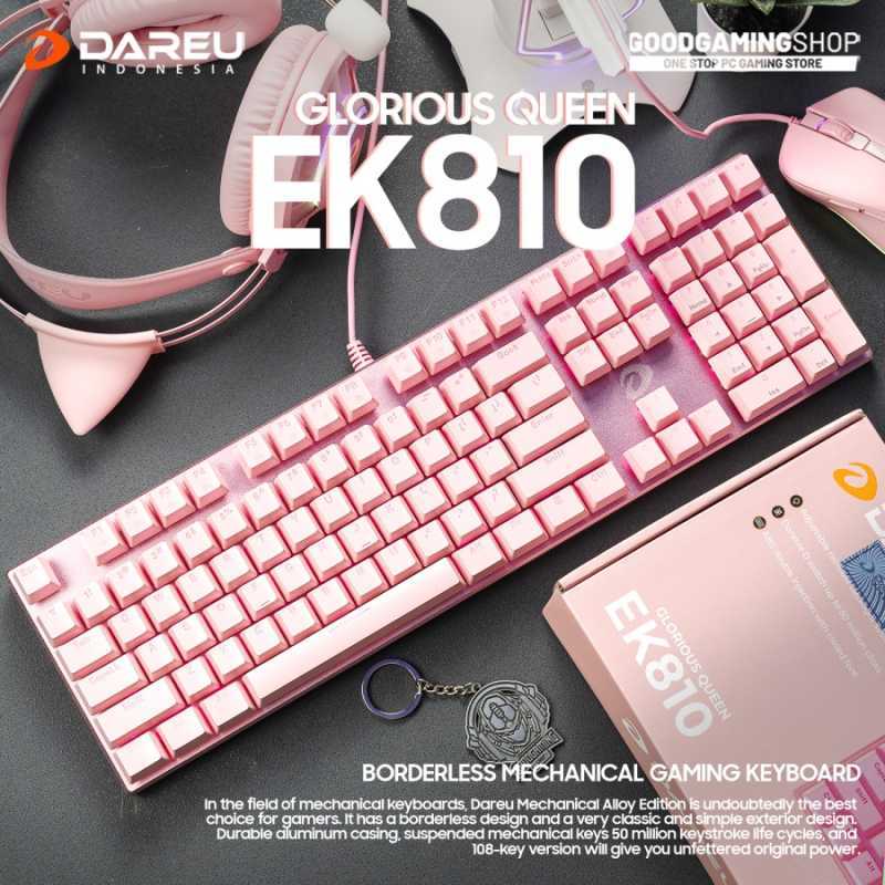 Promo KEYBOARD GAMING DAREU EK810 PINK FULLSIZE MECHA / EK-810 / KBG06 ...