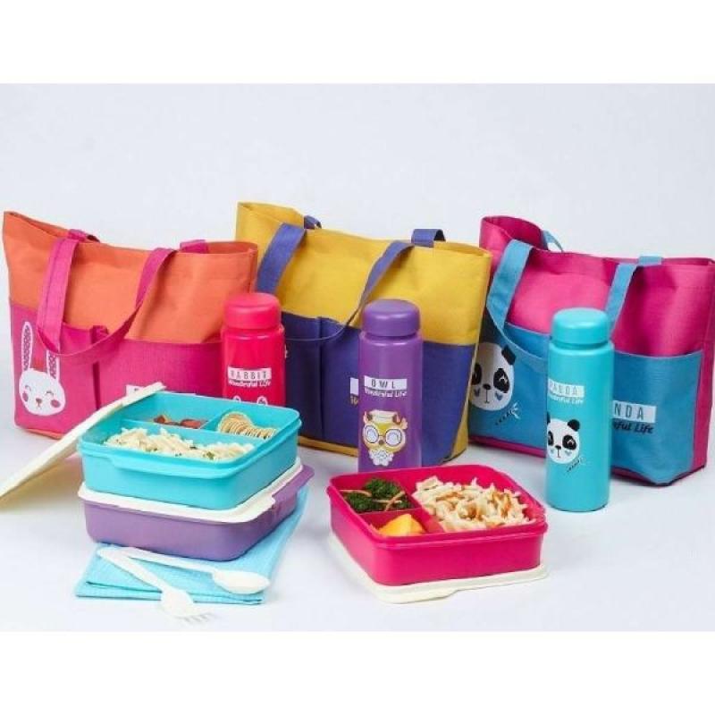 Promo KOTAK BEKAL MAKAN SET LUNCH BOX SET KOTAK RANTANG SET BESERTA TAS Diskon 9% di Seller ...