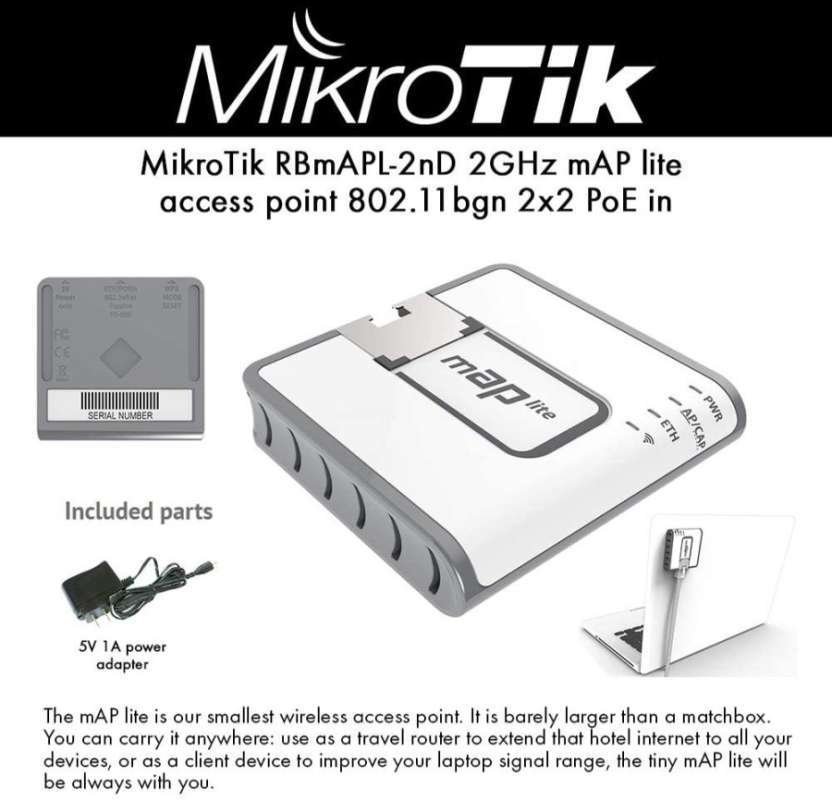Jual Mikrotik Wireless Indoor RBmAPL-2nD (mAP-Lite) di Seller JCTech ...