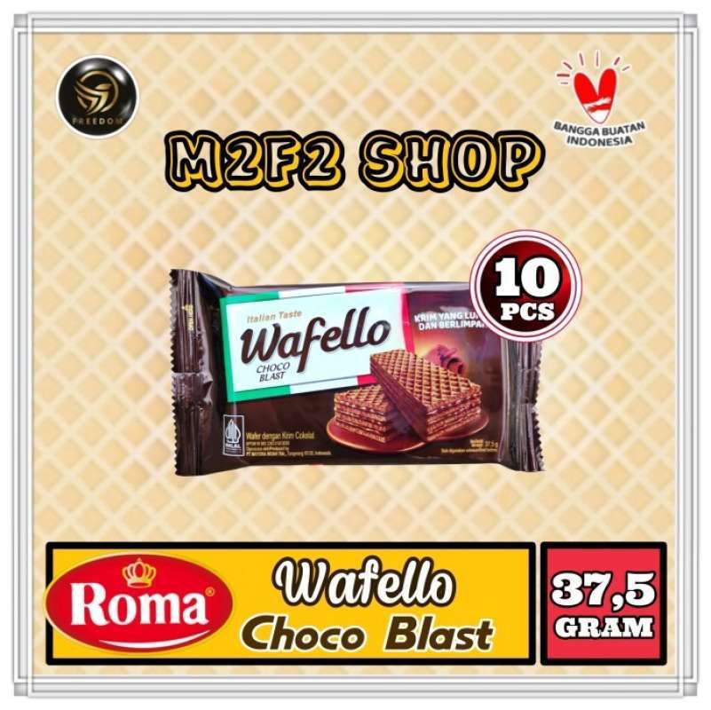 Promo Roma Wafer Wafello Choco Blast | Krim Cokelat - 37,5 gr (Kemasan Pack) Diskon 13% di ...