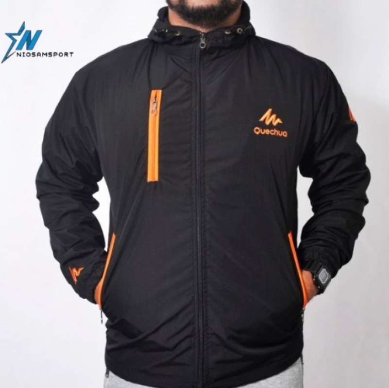Jual Jaket Parasut Quechua Hitam List Oren di Seller Niosamsport ...