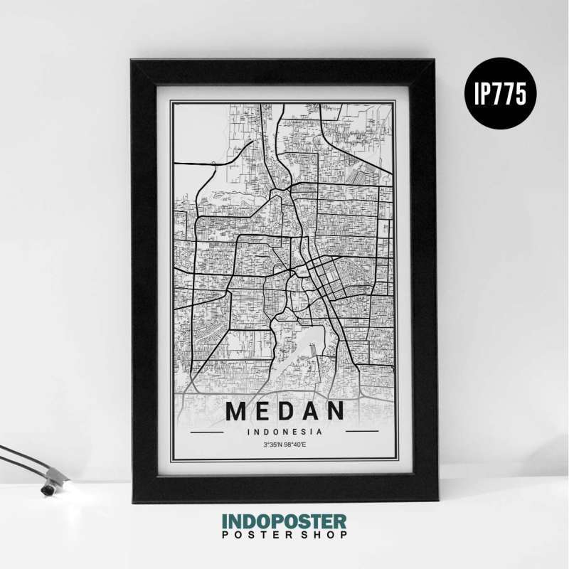 Jual Poster Hiasan Dinding City Map Peta Kota Medan INDOPOSTER A2 ...