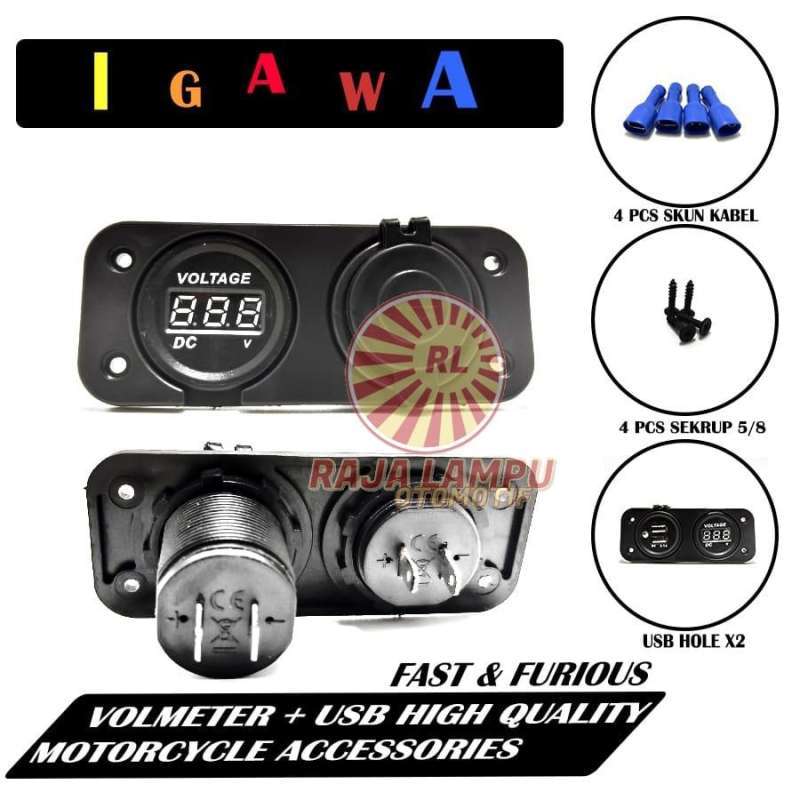 Jual VOLTMETER USB DIGITAL PENGUKUR AKI MOTOR VOLT METER CHARGER HP GARANSI di Seller raja lampu ...