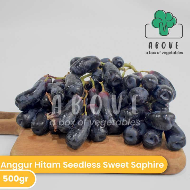 Jual Buah ABOVE Anggur Hitam Seedless Sweet Saphire [500g] di Seller ...