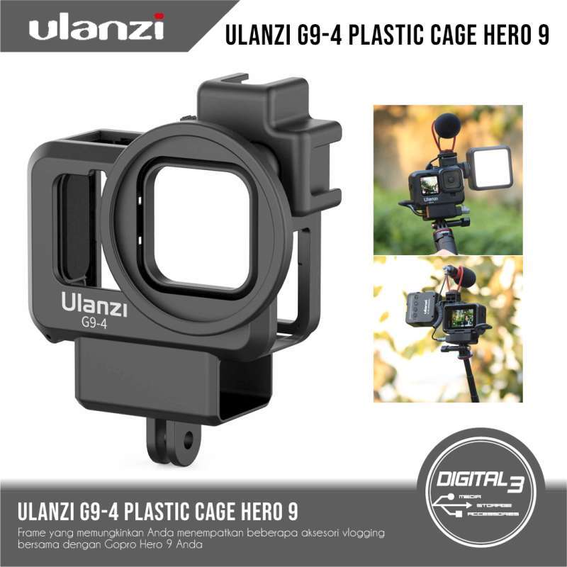 Jual Ulanzi G9-4 Vlogging Plastic Cage VLog Housing Case Frame GoPro Hero 9 di Seller Digital 3 ...