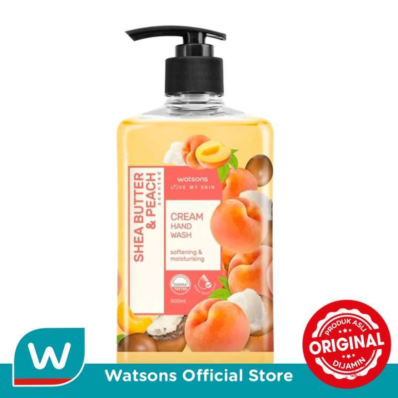Promo Watsons Hand Wash Shea Butter & Peach Scented Cream 500ml Diskon ...