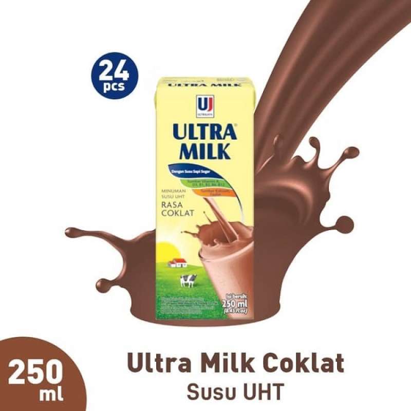 Promo Ultra Milk Coklat Susu Uht [250 Ml/ 24 Pcs/ Karton] Diskon 3% Di ...