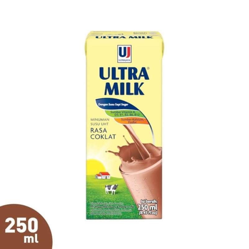 Promo Ultra Milk Coklat Susu Uht [250 Ml/ 24 Pcs/ Karton] Diskon 3% Di ...