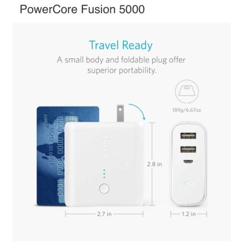 Promo Anker Powercore Fusion 5000Mah Portable Charger Diskon 21% di ...