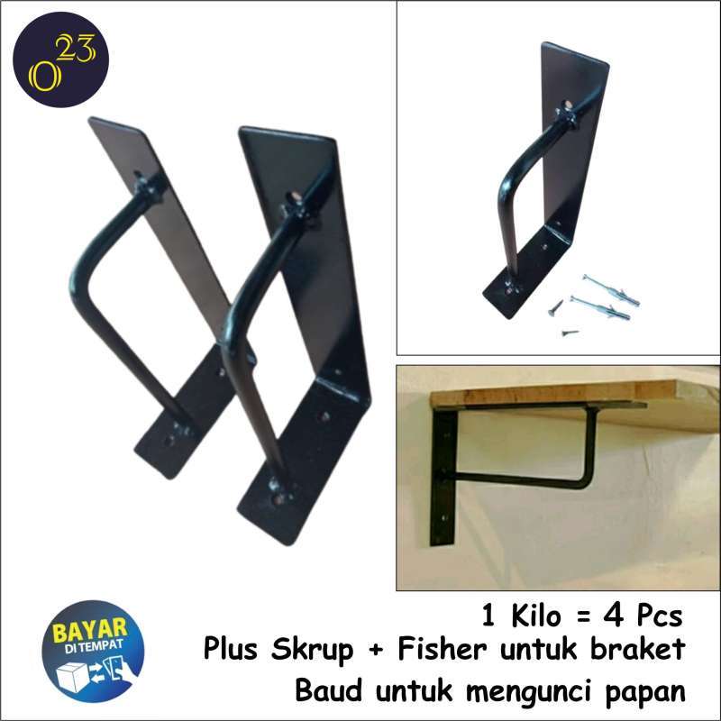 Jual Braket Besi Siku Penyangga Papan Ambalan Rak Dinding di Seller ...