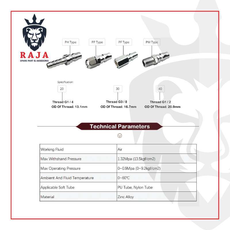 Jual Quick Coupler 30 Sp Kompresor Angin Di Seller Raja Sparepart ...