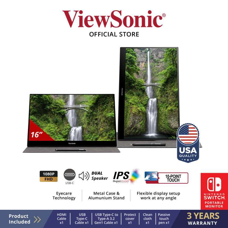 Promo ViewSonic TD1655 - 15.6 Touch Portable Monitor | 1080p | USB-C ...