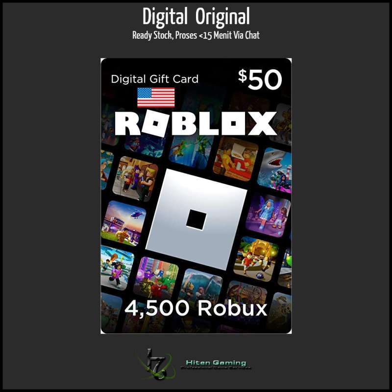 Jual Roblox Game Card Gift Cards $50 / 4500 Robux [digital Code] Di ...