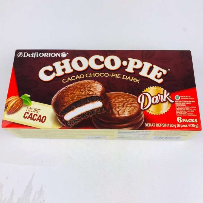 Jual Makanan Ringan - Delfi Orion Choco Pie Cacao Choco Pie Dark 360gr ...