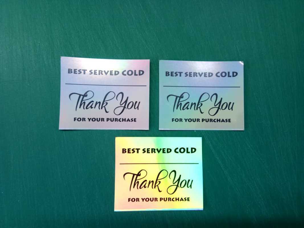 Jual sticker hologram thank you best served cold 25 pcs di Seller Deka ...