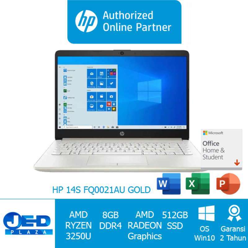 Jual NOTEBOOK HP 14S-FQ0021AU AMD R3-3250U 8GB 512G UMA WIN10+OHS 2019 ...