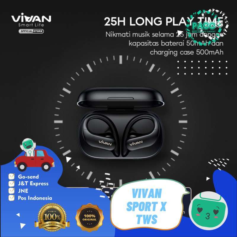 Jual Earphone TWS bluetooth Vivan Sport X Original VIvan Garansi 1 Tahun di Seller PACC ...
