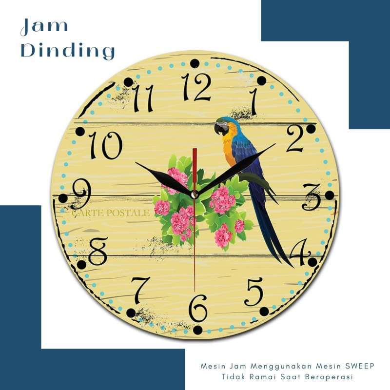 Jual Jam Dinding Model Vintage Antik Motif Burung Beo Klasik Dengan ...