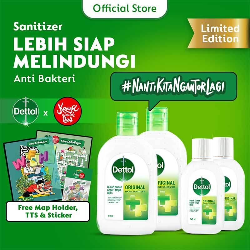 Jual Dettol Hand Sanitizer Original [200 mL x 2] + Dettol Hand ...