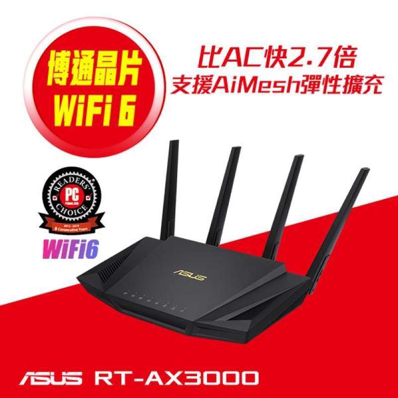 Jual (ASUS)ASUS ASUS RT-AX3000 AX3000 Ai Mesh Dual Band WiFi 6 Wireless ...