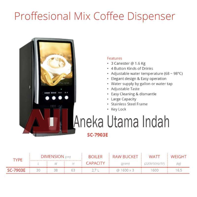 Promo Getra Sc-7903e Professional Mix Coffee Otomatis Dispenser Digital ...