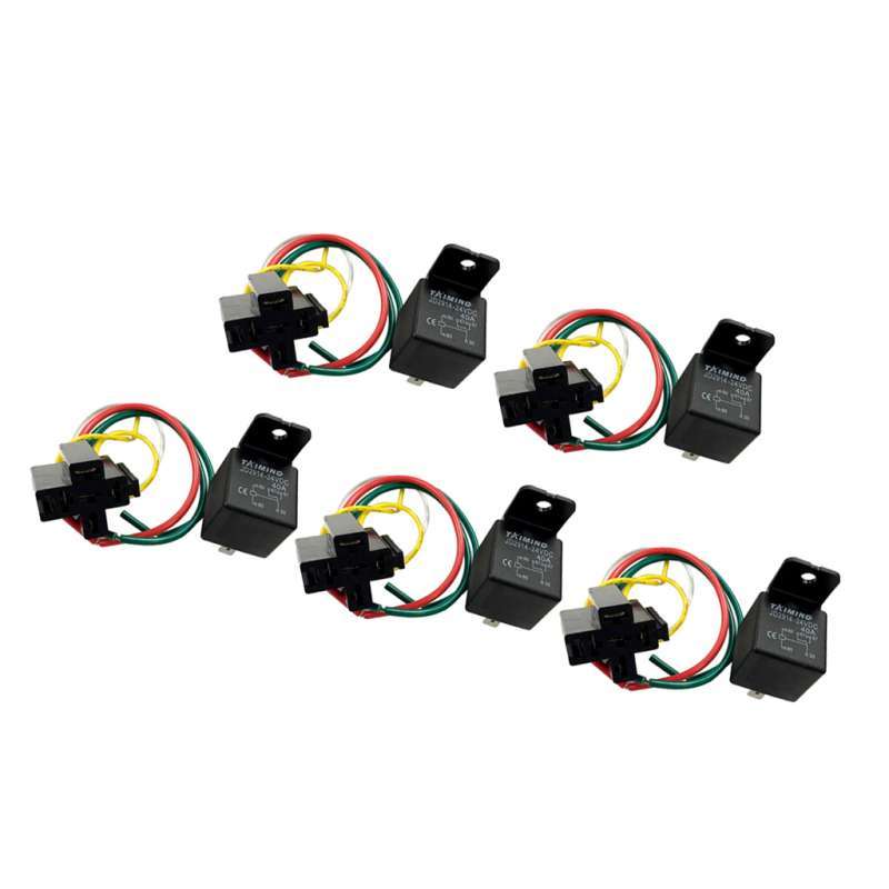 Promo 5Pc 40A DC 24V Heavy Duty 5PIN Relay with Prewired Socket for ...