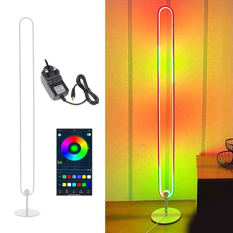 Promo Modern Corner Floor Lamp Indoor Dimming RGB Light APP Control ...