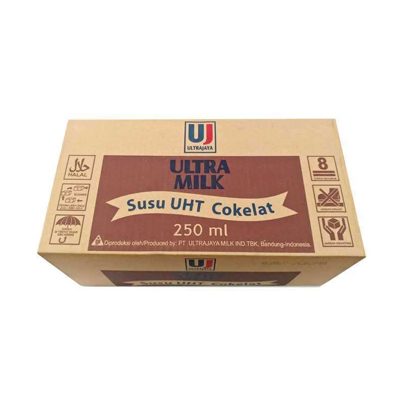 Jual Ultra Jaya Ultra Milk Coklat Susu UHT [250 mL/ 24 Pcs/ Dus] di ...