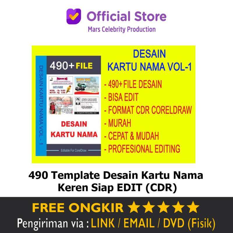 Jual Paket 490 Template Desain Kartu Nama Keren Siap EDIT Format CDR ...