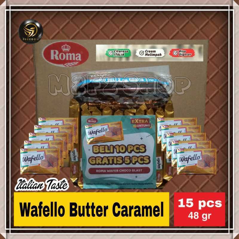Jual Roma Wafer Wafello Butter Caramel - 48 Gr (kemasan Pack) Di Seller ...
