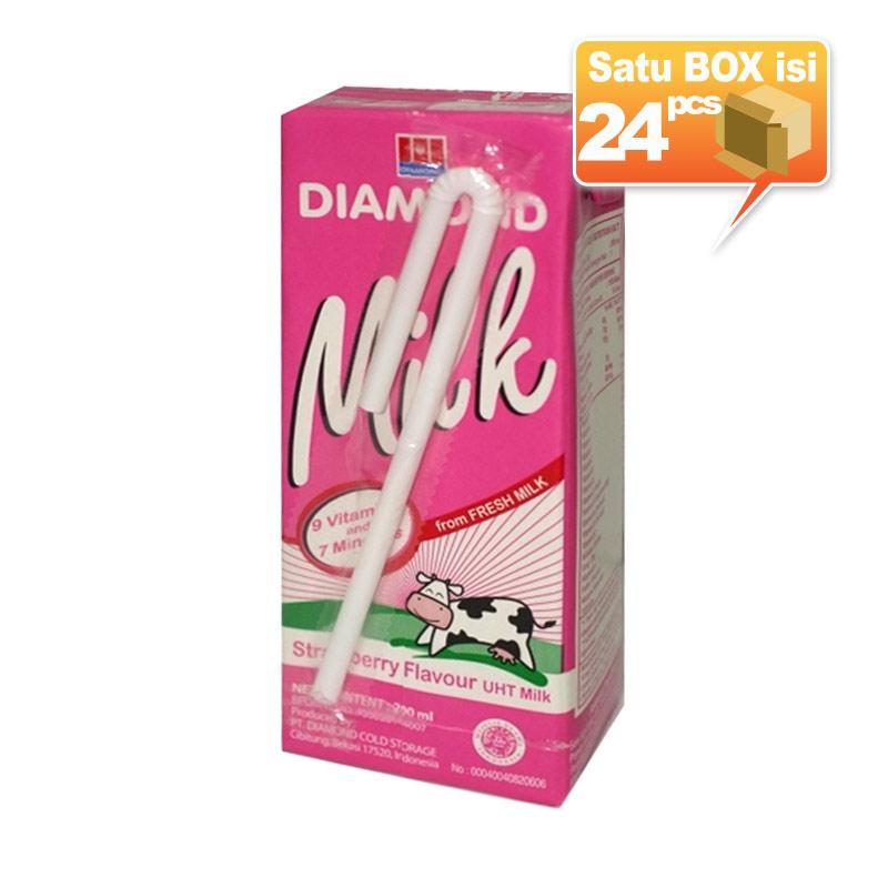 Promo Diamond Strawberry Susu UHT [200 mL/1 dus/ 24 pcs] Diskon 3% di ...