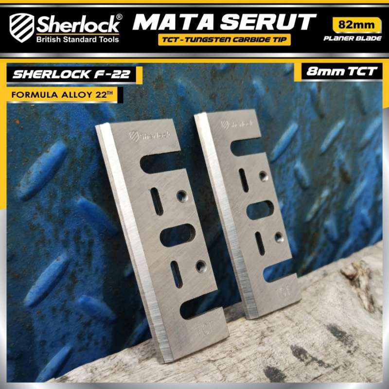 Jual Mata Pisau Serut Kayu Mesin Planer Tct Sherlock 82 Mm (extra Life 35%) Di Seller Sherlock ...