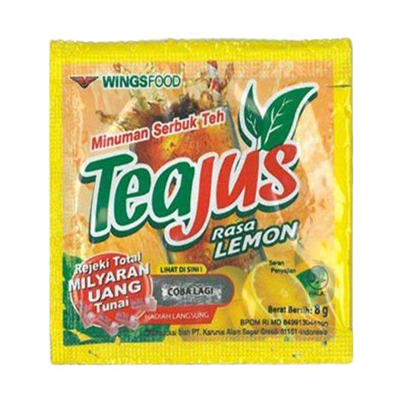 Jual TEA-JUS Rasa Lemon Powder Drink Minuman Serbuk/ 1 RENCENG 10 ...