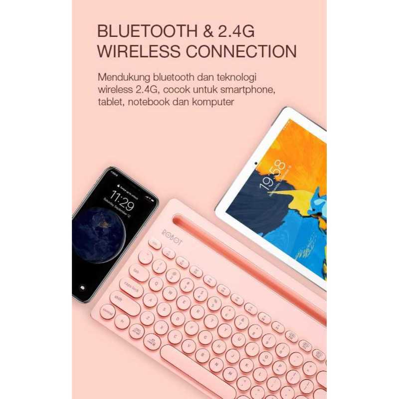 Jual Robot Kb10 Multi-device Bluetooth Wireless Keyboard 3 Connection ...