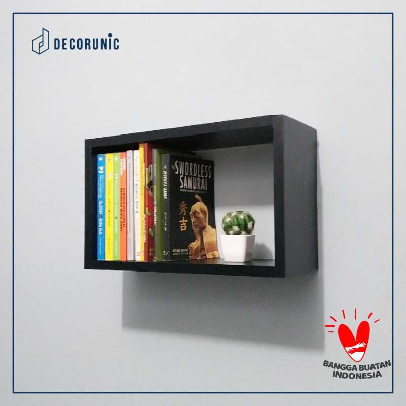 Promo Rak Buku Kotak Tempel Dinding - Rak Dinding Buku ukuran 40 cm ...