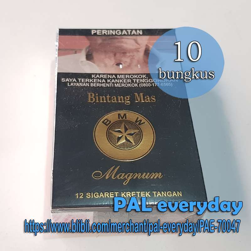 Jual rokok kretek BINTANG MAS BMW MAGNUM 12 [ 1 slop / 10 bungkus @ 12 ...