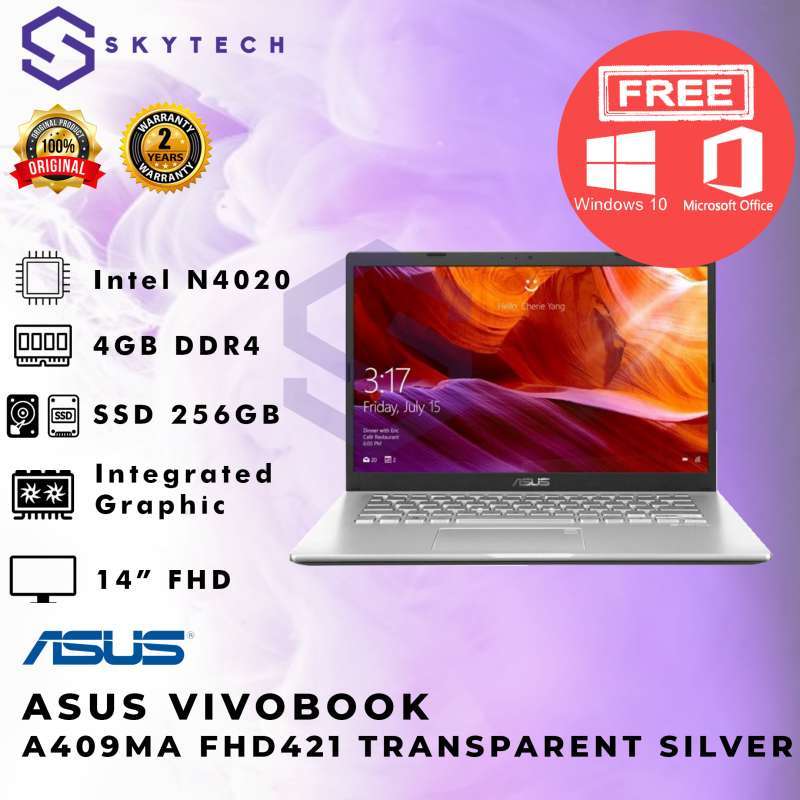 Jual LAPTOP ASUS VIVOBOOK N4020 4GB SSD 256GB A409MA FHD421 SEKOLAH ...