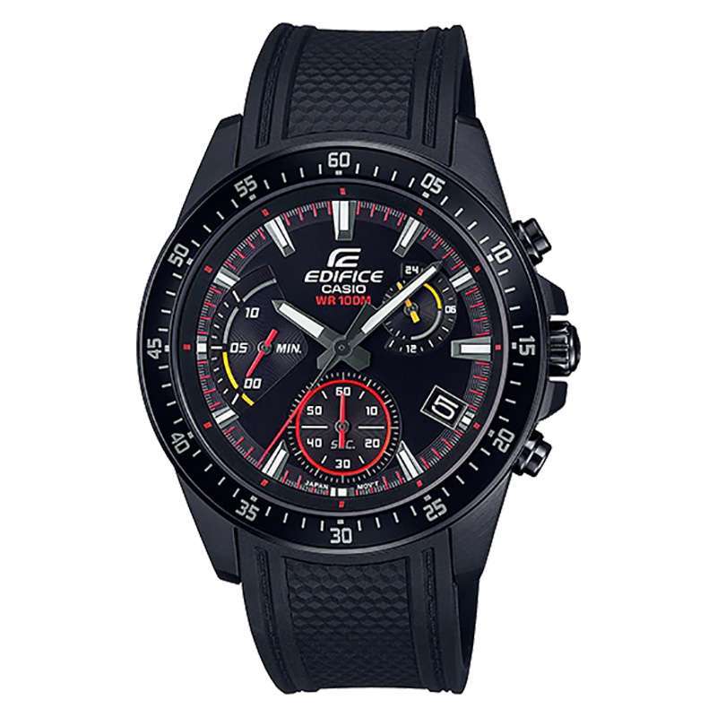 Jual Casio Edifice EFV-540PB-1AVUDF Chronograph Men Black Dial Black ...