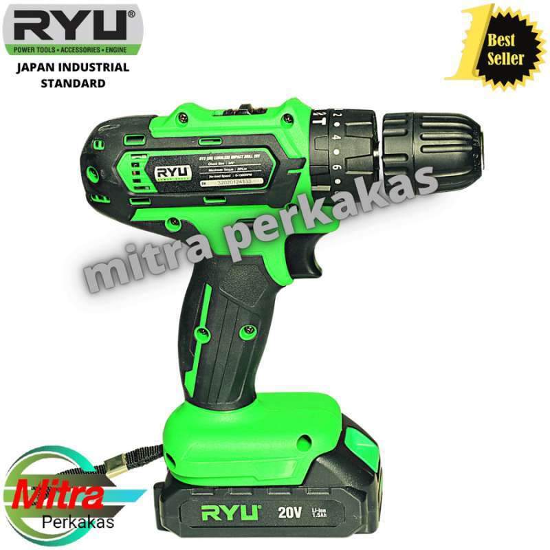Promo Cordless Impact Drill Ryu Rci20v Rci 20v Mesin Bor Batre Baterai ...