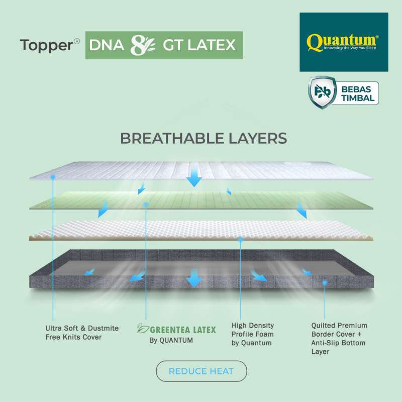 Promo Quantum Topper Greentea Latex Dna 8cm - Kasur Spring Bed ...